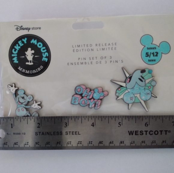 Disney | Accessories | Disney Mickey Mouse Pin Set Blue Pink Black ...
